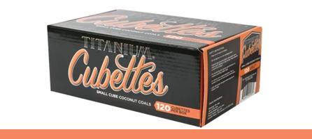 Titanium Cubette Coconut Hookah Coals | Natural Hookah Charcoal