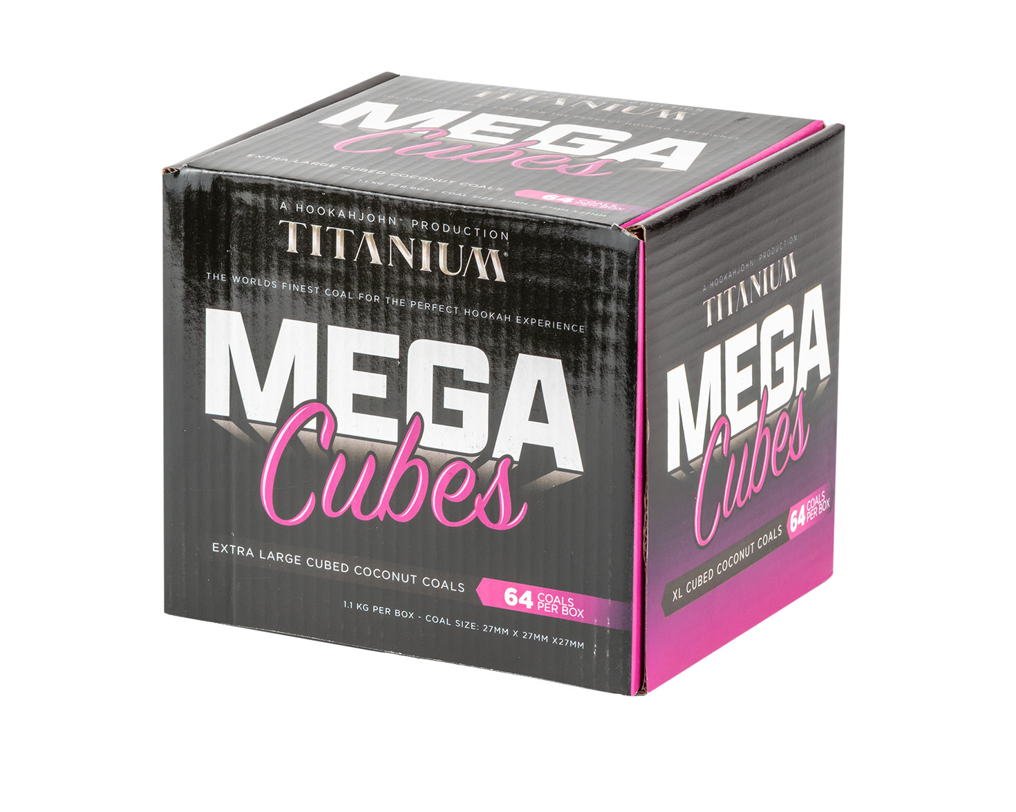 Titanium MEGA Cubes Natural Hookah Coals - MEGA Cubes- 64ct