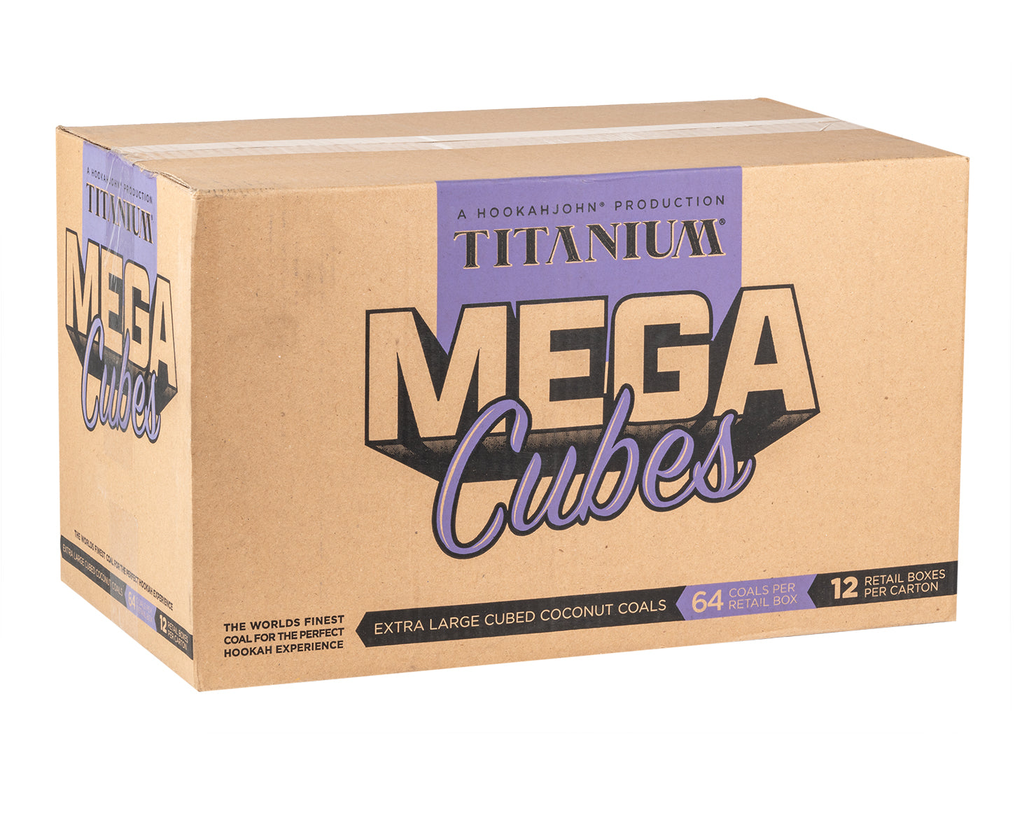 Titanium MEGA Cubes Natural Hookah Coals Full Case - MEGA Cubes - 64x1